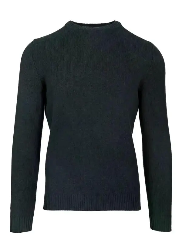 Al Duca D'aosta Crew Neck Knit With Ribbed Trim - Black