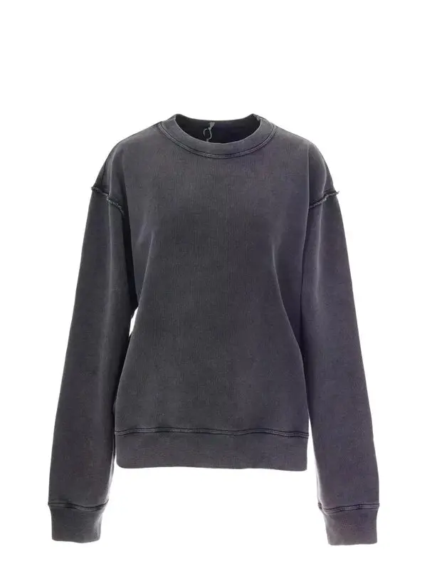 HAIKURE Open-back Raw-edge Sweatshirt - Grey