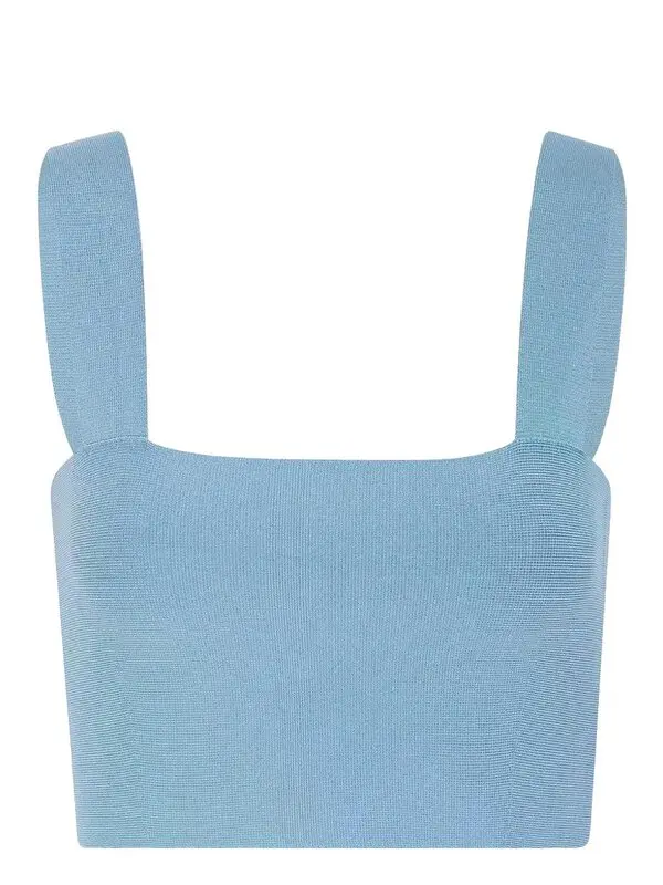 CAYET Gisele Knitted Cropped Top - Blue
