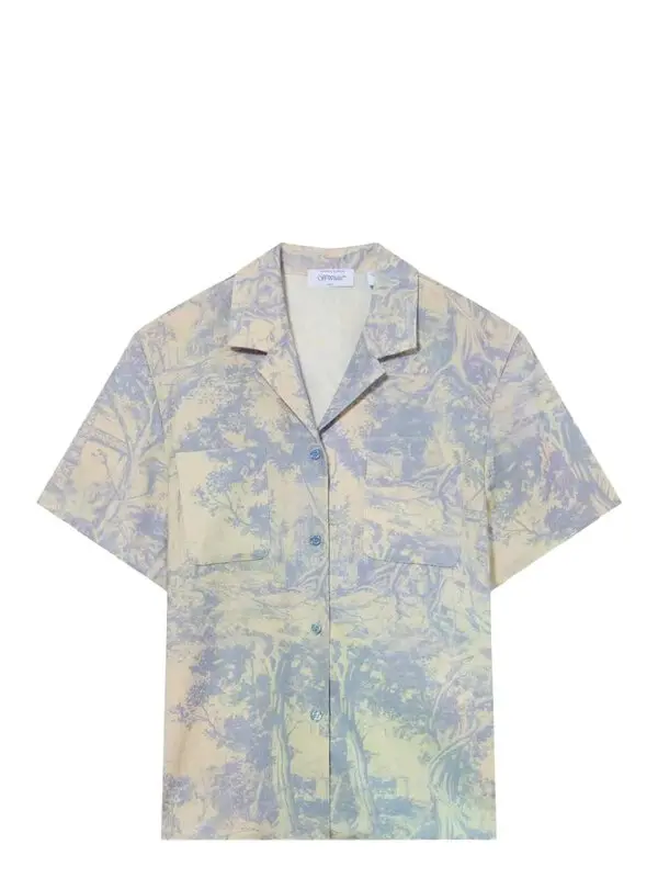 Off-White Graphic Print Pajama Shirt - Neutrals