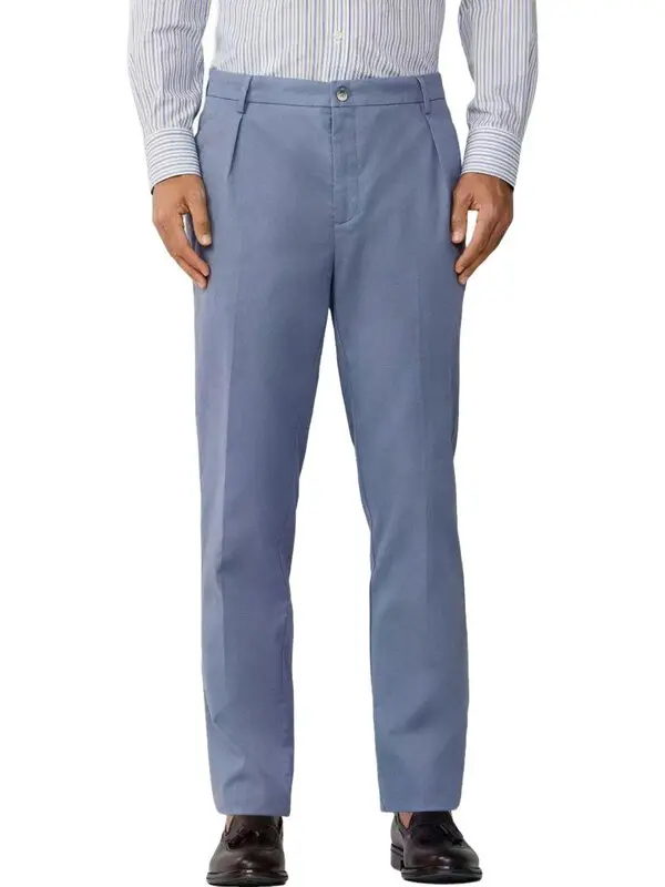 HACKETT LONDON Sloane Pleat-detail Trousers - Blue