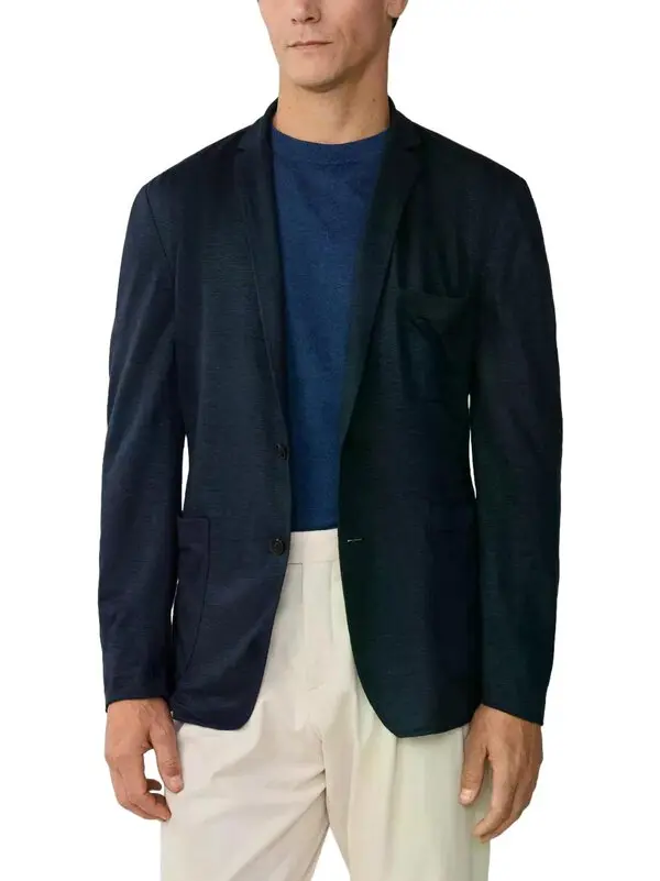 HACKETT LONDON Notch-lapel Patch-pocket Blazer - Blue