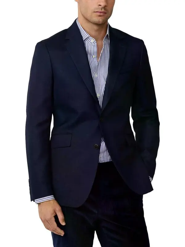 HACKETT LONDON Hopsack-weave Notch-lapel Blazer - Blue