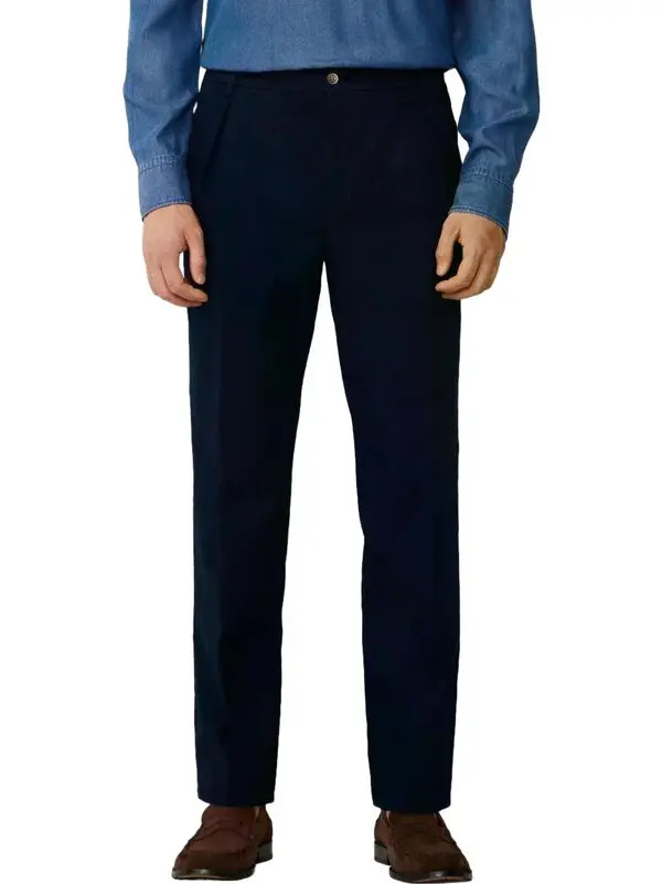 HACKETT LONDON Sloane Pleat-detail Trousers - Blue