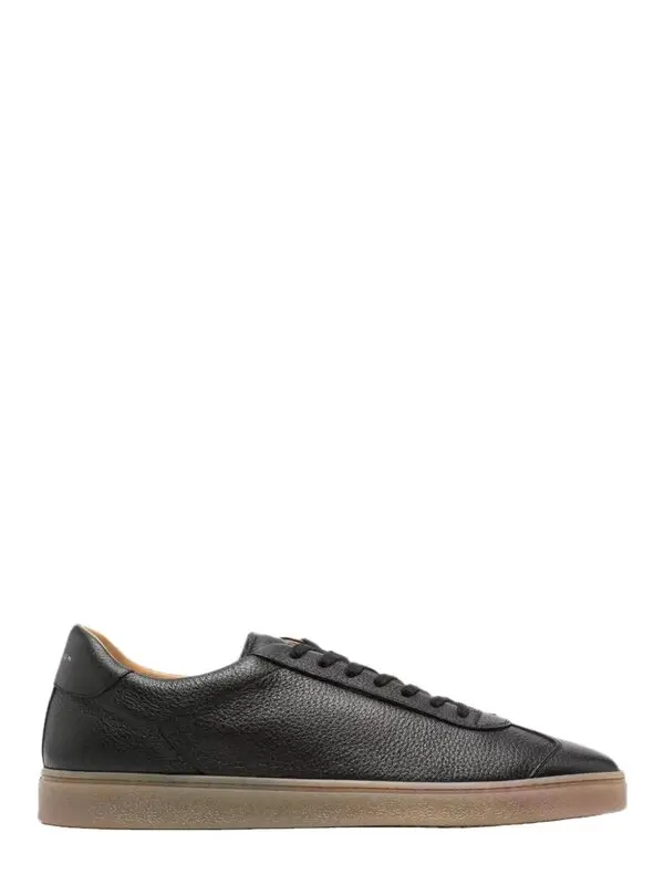 HENDERSON BARACCO Pebbled Leather Lace-up Sneakers - Black