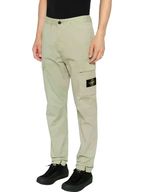 Stone Island Logo Patch Cargo Trousers - Green