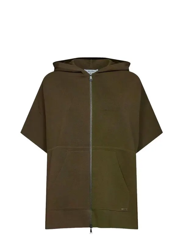 Max Mara Milano-knit Short-sleeve Hoodie - Brown