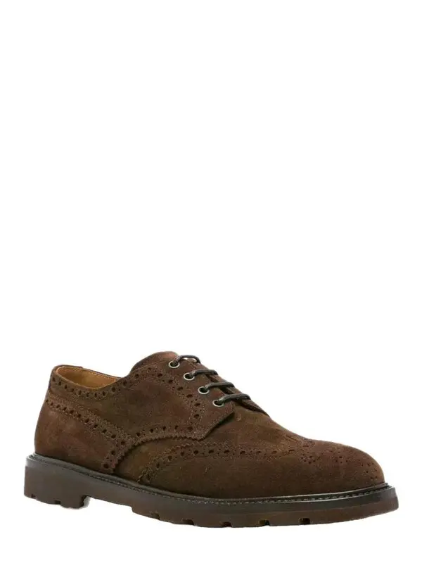 HENDERSON BARACCO Suede Lace-up Brogue Shoes - Brown