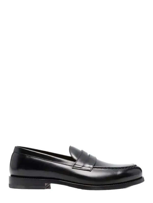 HENDERSON BARACCO Leather Penny Loafers - Black