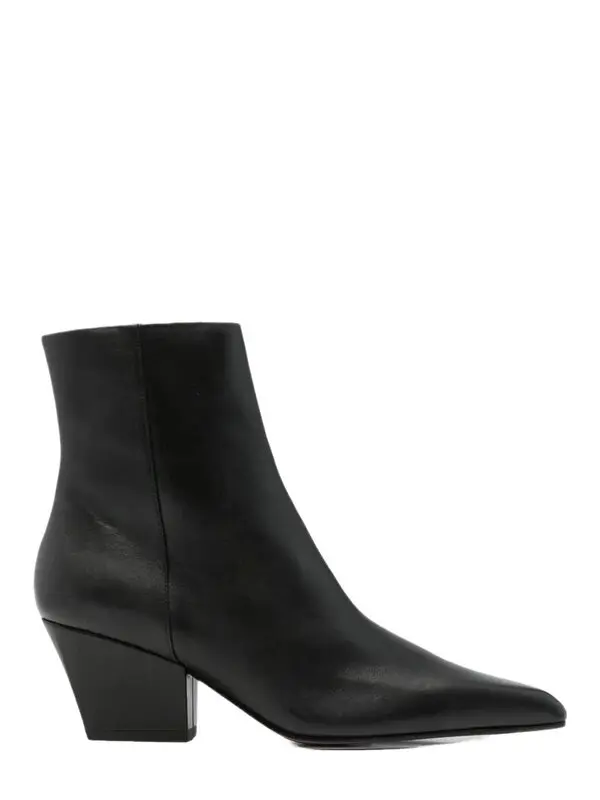 Paris Texas Pointed-toe Leather Ankle Boots - Black