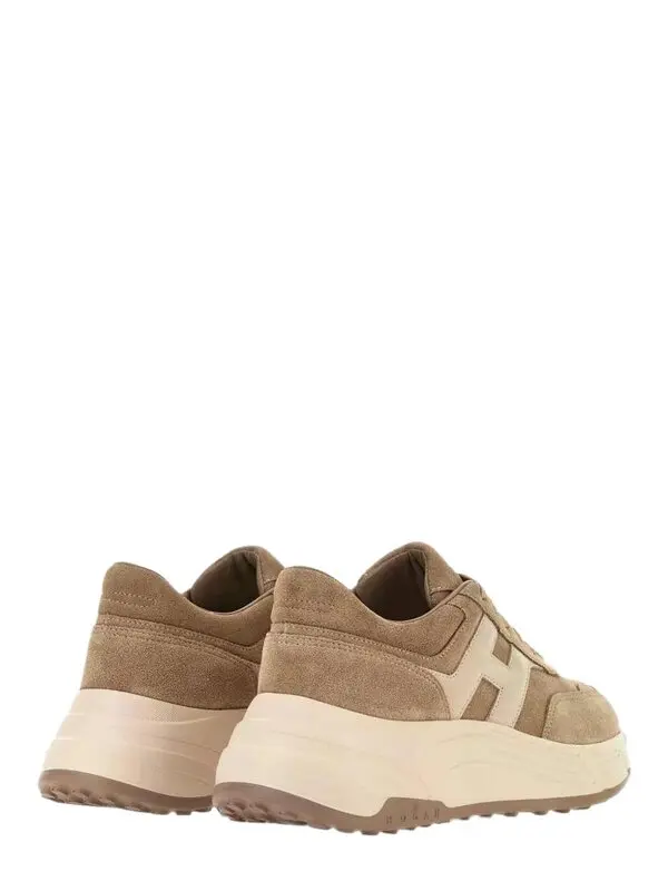 Hogan Suede Logo-patch Sneakers - Neutrals