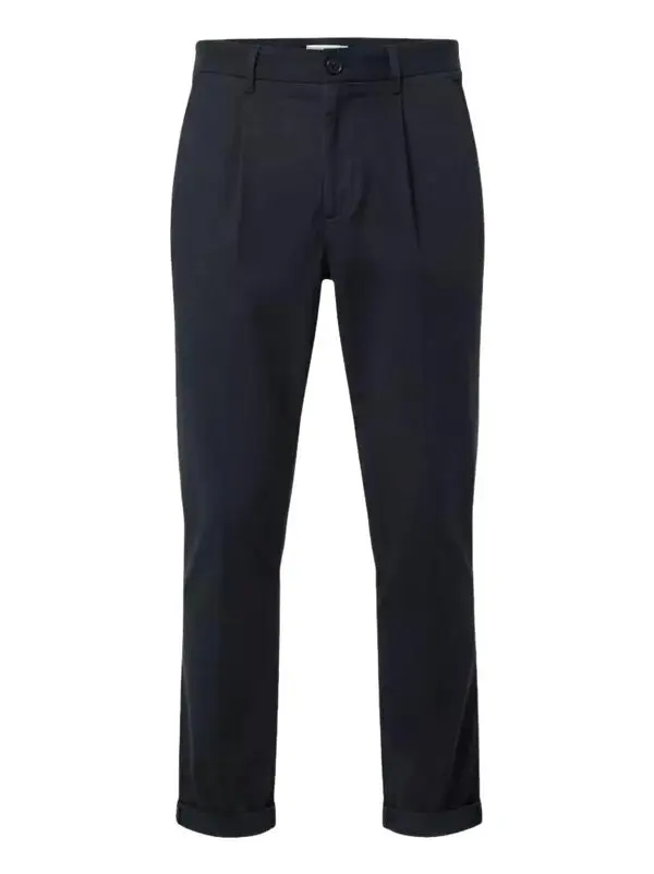 CELLAR DOOR Pleated Detail Turn-up Trousers - Blue