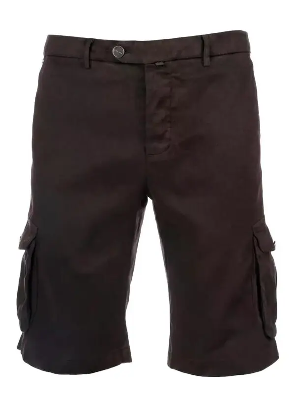 Kiton Logo Patch Cargo Shorts - Brown