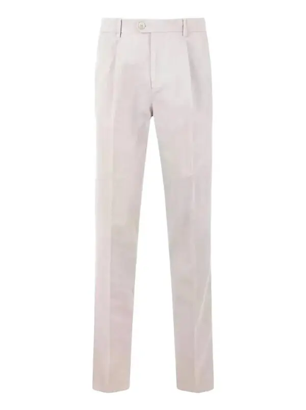 Brunello Cucinelli Pleated Cotton Chinos - White