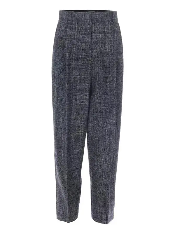 Fabiana Filippi Bouclé-effect Pressed-crease Trousers - Blue