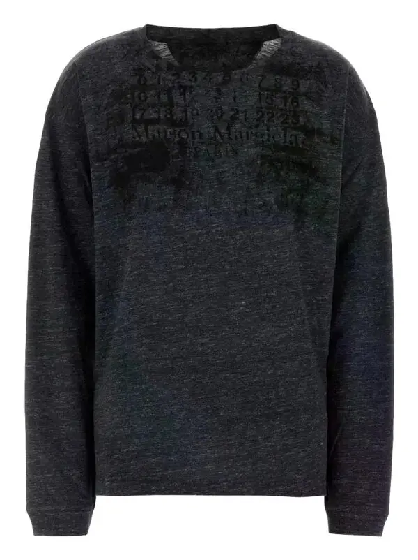 MAISON MARGIELA Four-stitch Logo Print T-shirt - Grey