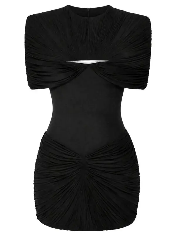 CHATS BY C.DAM Draped Mini Dress - Black