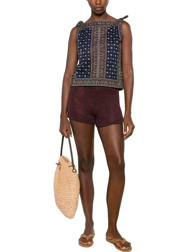 DÔEN Amalia Paisley-print Sleeveless Top - Blue