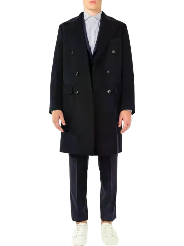 AL DUCA D’AOSTA 1902 Double-breasted Notch-lapel Coat - Blue