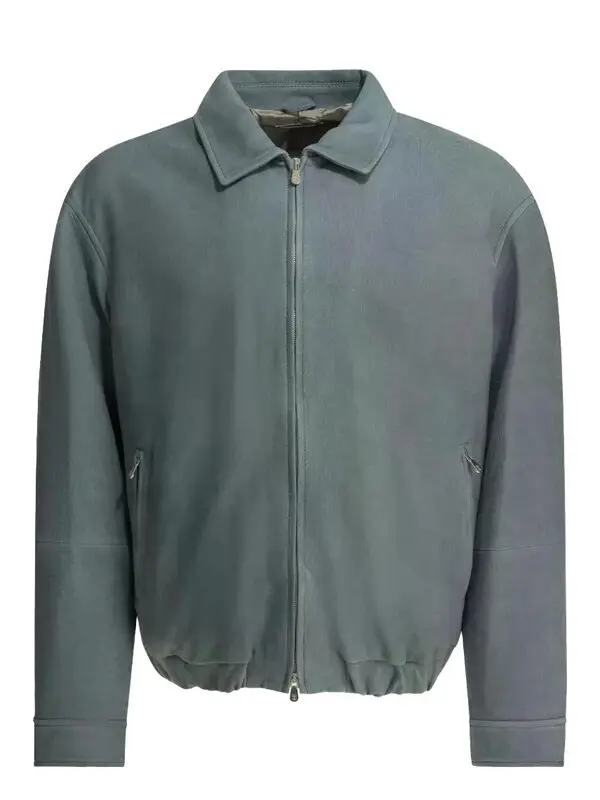 Brunello Cucinelli Leather Zip-up Jacket - Blue