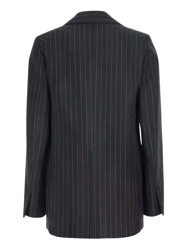SEMICOUTURE Pinstripe-pattern Single-breasted Jacket - Grey