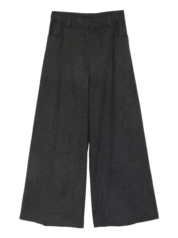 ALYSI Charcoal Melange Effect Palazzo Pants - Grey