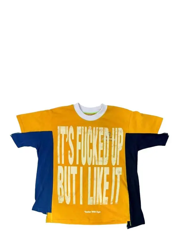 BETTER WITH AGE Slogan-print T-shirt - Yellow