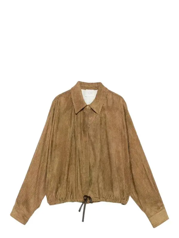 ALYSI Corduroy Drawstring Shirt - Brown