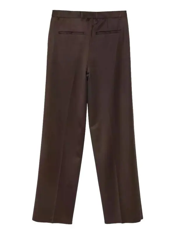 LARDINI Pleated Wool Trousers - Brown