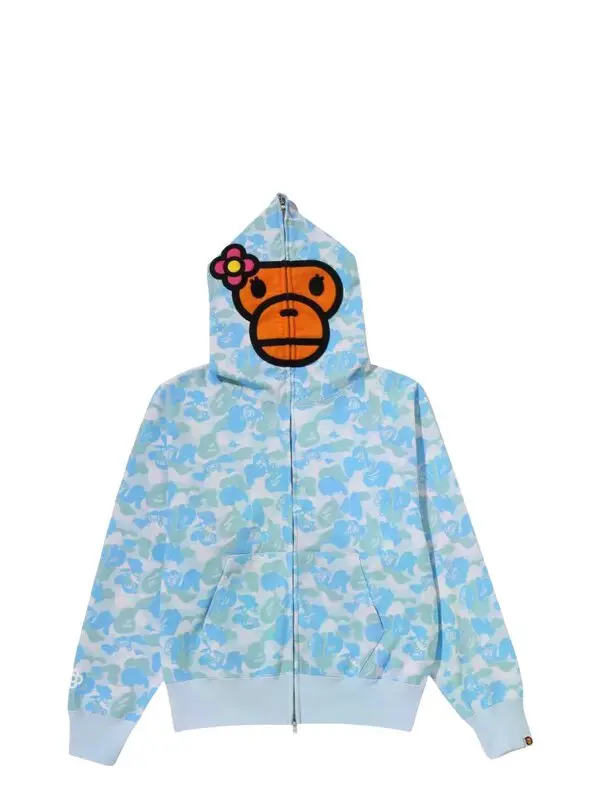 A BATHING APE Full Zip Camouflage Hoodie - Blue
