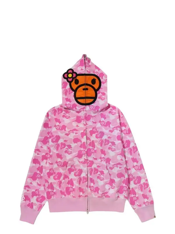 A BATHING APE Full Zip Camouflage Hoodie - Pink