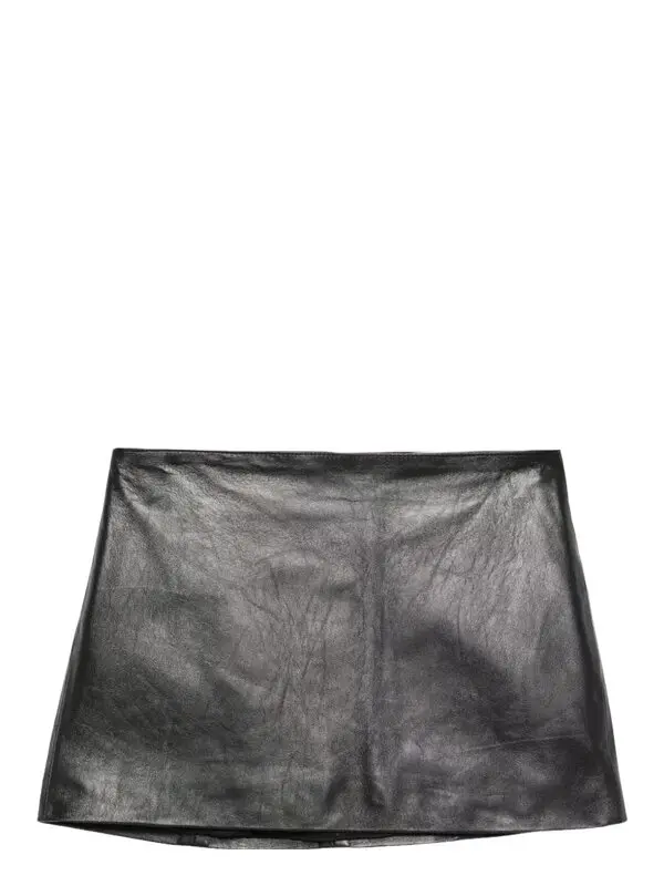 MANOKHI Leather Mini Skirt - Black