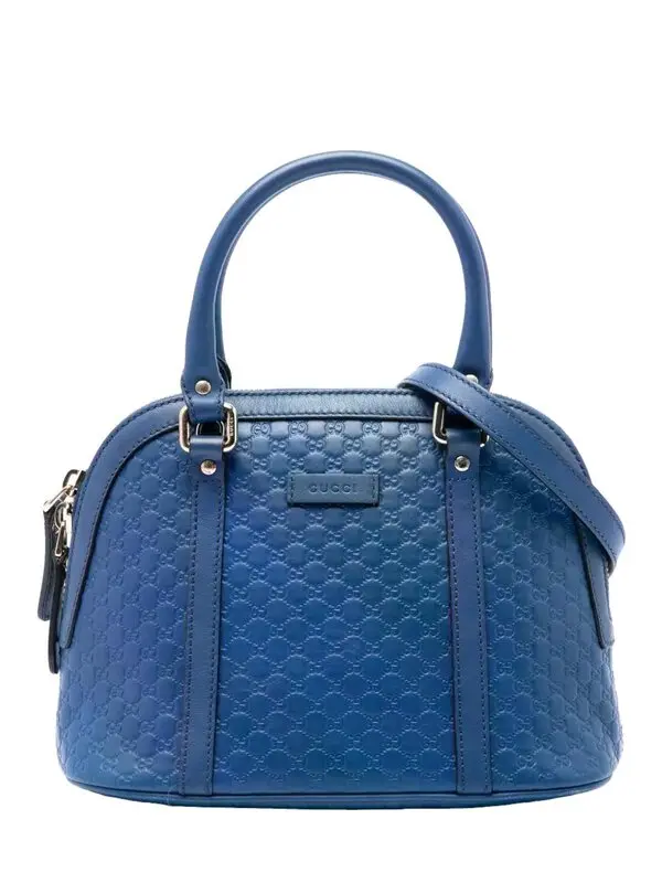 Gucci Microguccissima Leather Dome Satchel - Blue