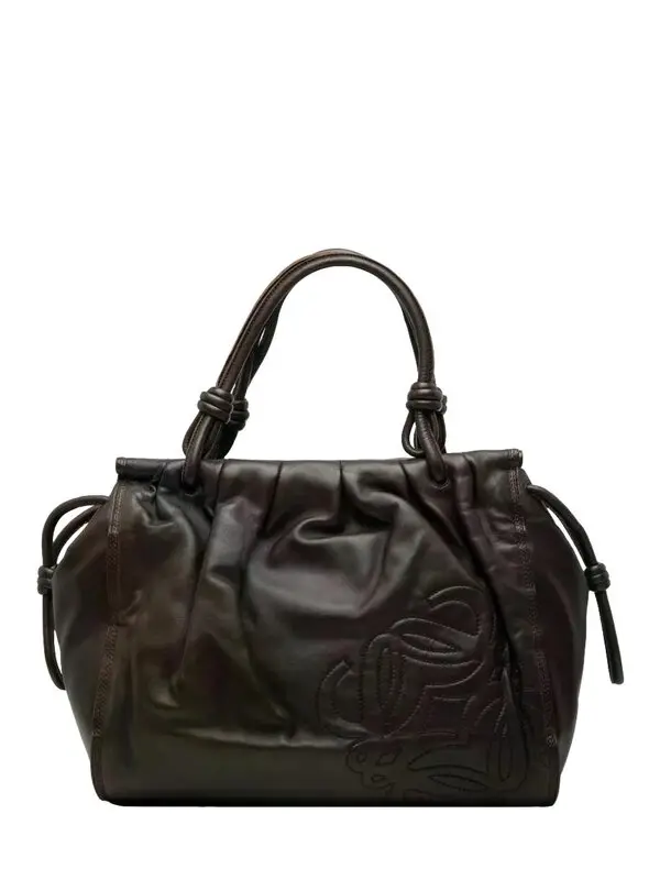 Loewe Nappa Leather Anagram Knot Tote Bag - Brown