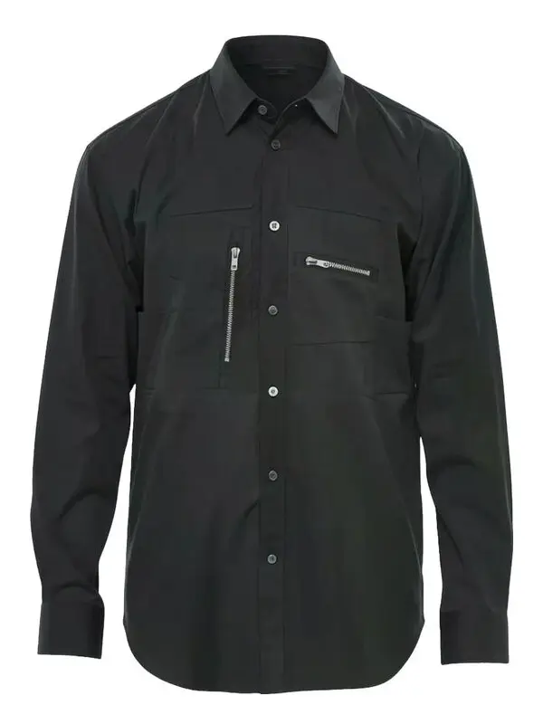 Comme Des Garçons Multi-pocket Zip-detail Shirt - Black