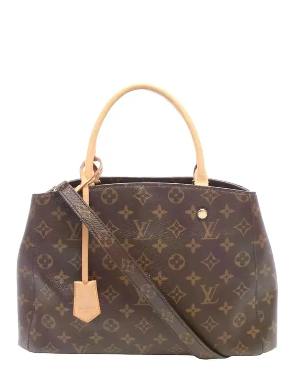 LOUIS VUITTON Monogram Montaigne Mm Satchel - Brown