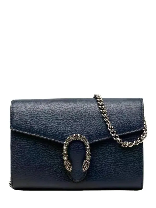Gucci Calfskin Dionysus Wallet On Chain Crossbody Bag - Blue