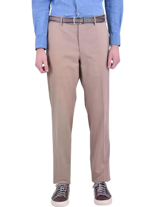DELL'OGLIO Tailored Gabardine Trousers - Neutrals