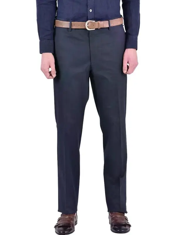 DELL'OGLIO Tailored Gabardine Trousers - Blue