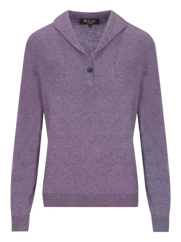 Loro Piana Cashmere Shawl Collar Sweater - Purple