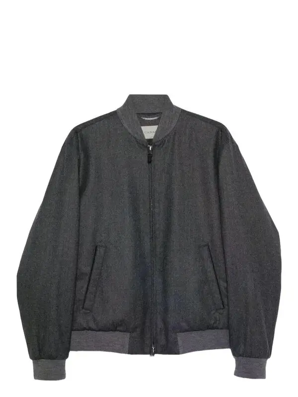Canali Wool Zip-up Jacket - Grey