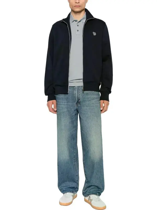 Paul Smith Zebra Patch Zip-up Sweatshirt - Blue