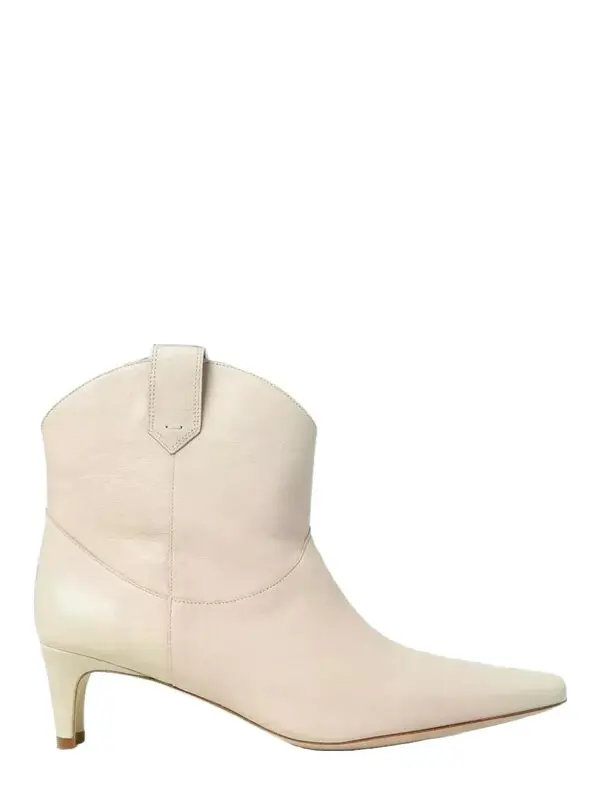 Staud Square-toe Leather Ankle Boots - Neutrals