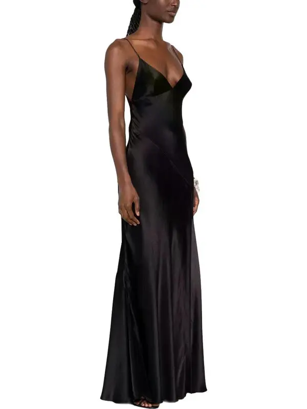 Alberta Ferretti Maxi Dress With Side Slits - Black
