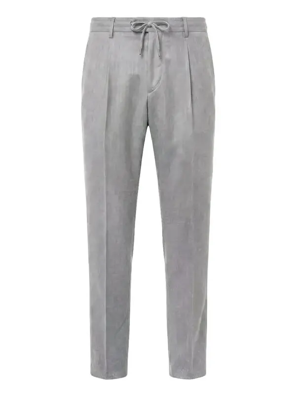 Peserico Melange Effect Drawstring-waist Pleated Trousers - Grey