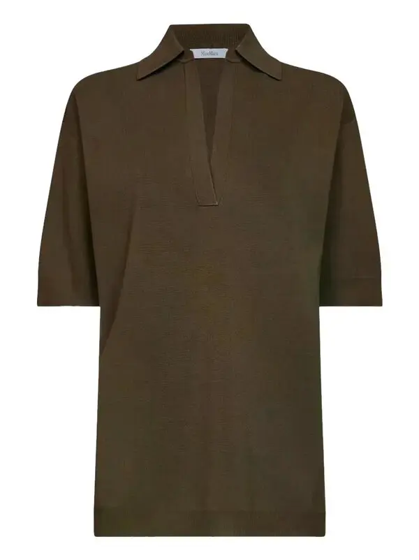 Max Mara Milano Knit Polo-collar Top - Brown
