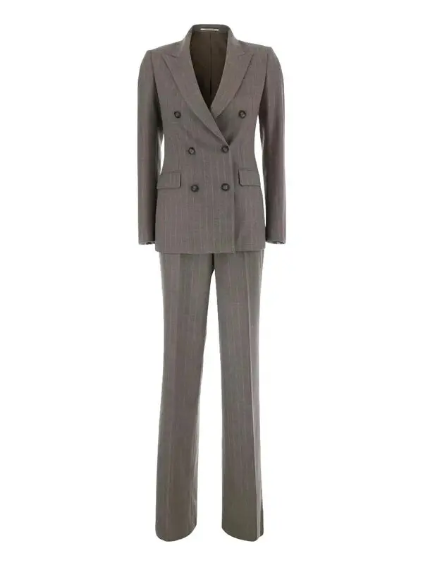 Tagliatore Parigi Pinstriped Double-breasted Suit - Neutrals