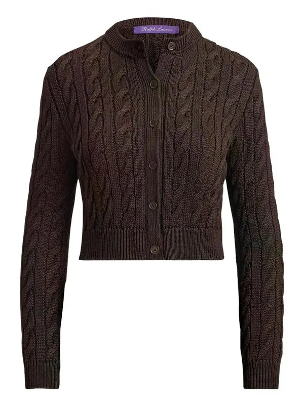 Ralph Lauren Cable-knit Cropped Cardigan - Brown