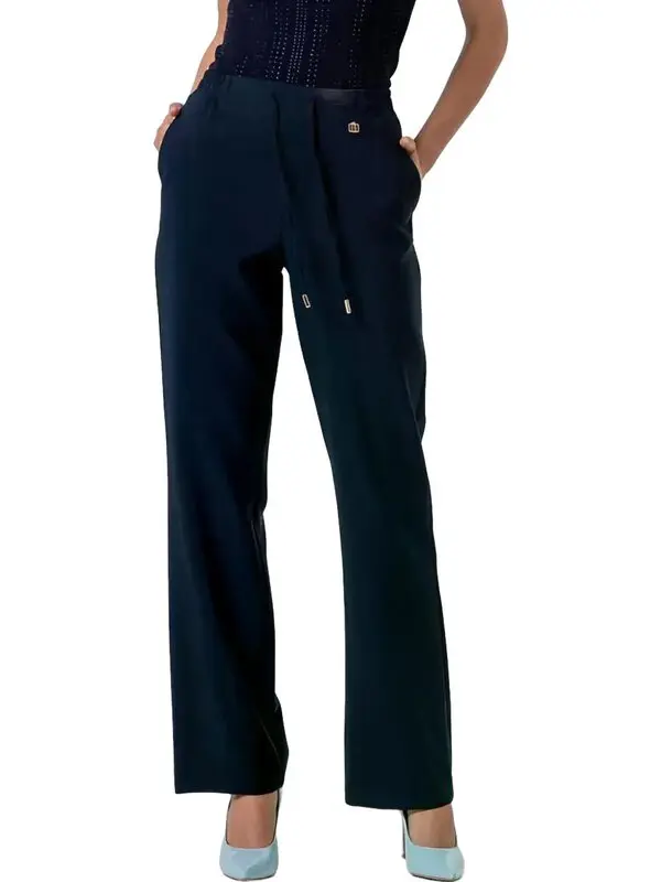 FRACOMINA Drawstring Straight-leg Trousers - Blue
