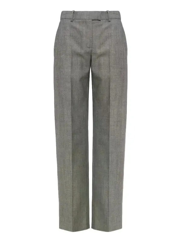 Alexander McQueen Pressed-crease Wool Trousers - Grey